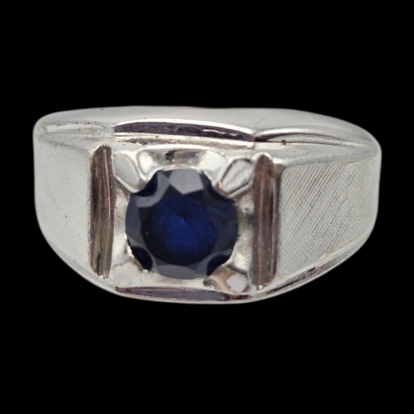 Lind | Accessories | Vintage Lind Sterling Silver Blue Sapphire Mens ...